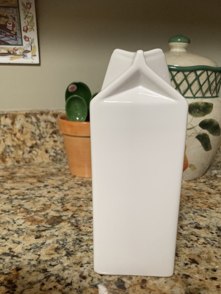 Fun White Porcelain Ceramic Milk Carton | Ceramics/Porcelain/Glass ...