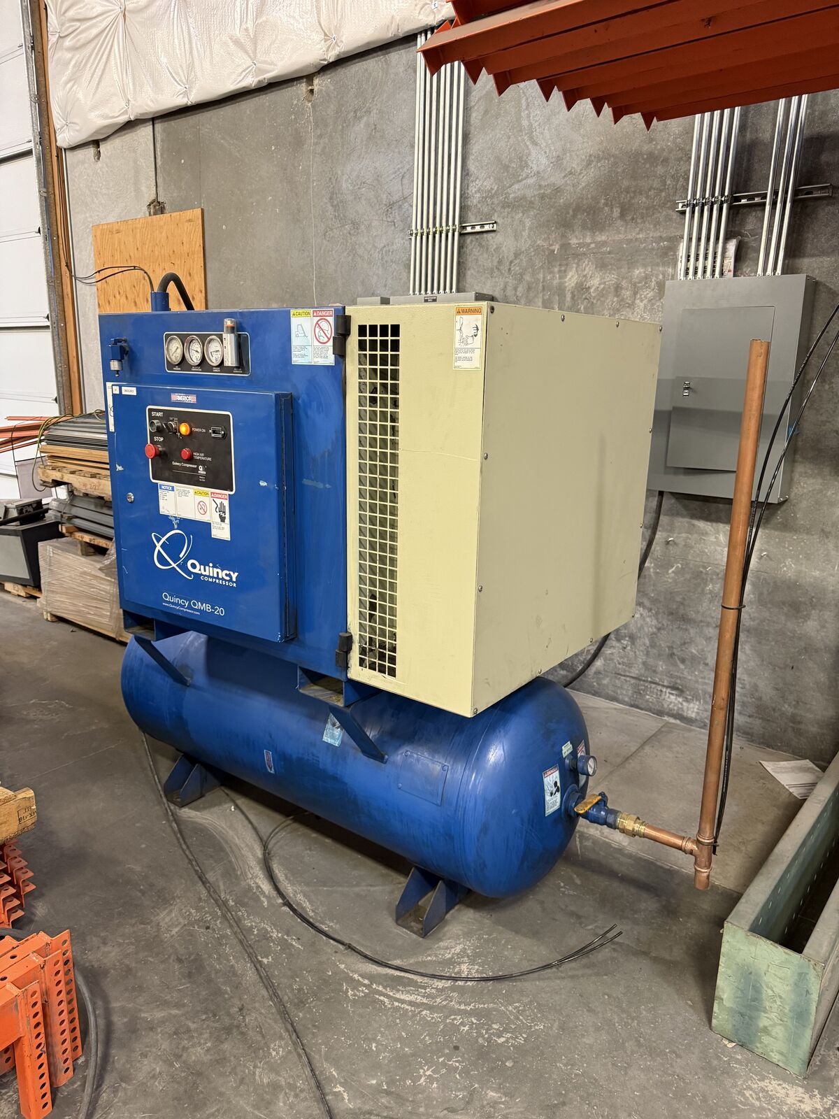 Quincy Rotary Screw Air Compressor – 20 HP – 220V / 240V (Rewireable to ...