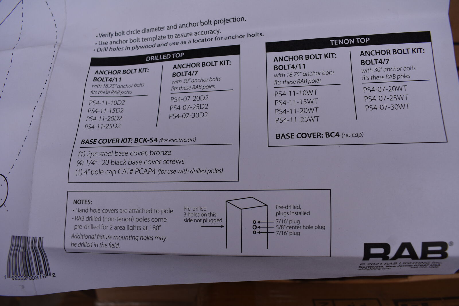 Rab Bolt 4/11 Anchor Bolt Kit | Other Industrial/Construction Equipment ...