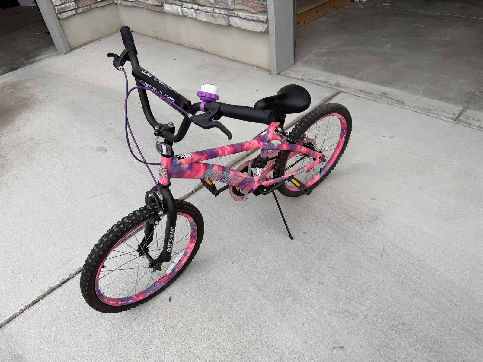 Dynacraft Outcast Kids Bike – 20” Wheels – Pink/Purple – Tubes Included ...