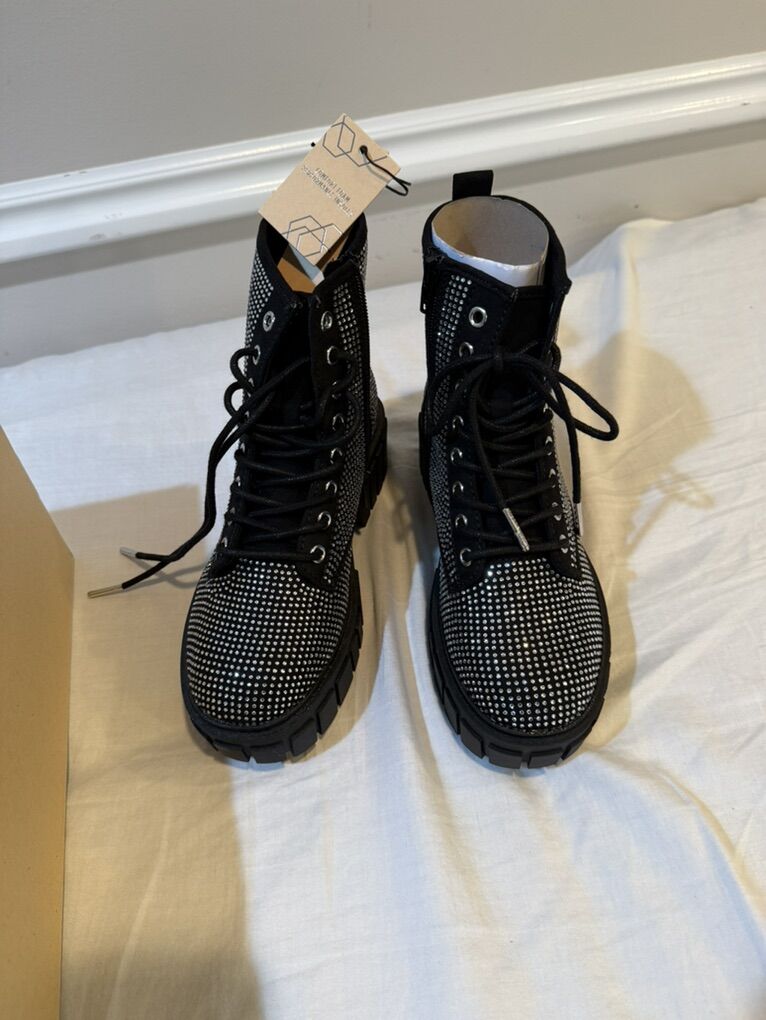 Steve Madden chunky combat boots with rhinestones | Women's Shoes | KSL ...