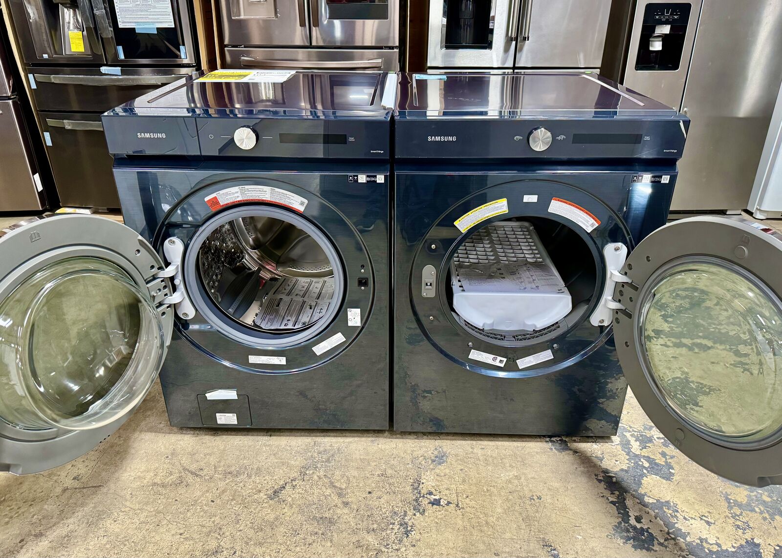 SAMSUNG BESPOKE FRONT LOAD WASHER & DRYER SET WITH STEAM | Washers and ...