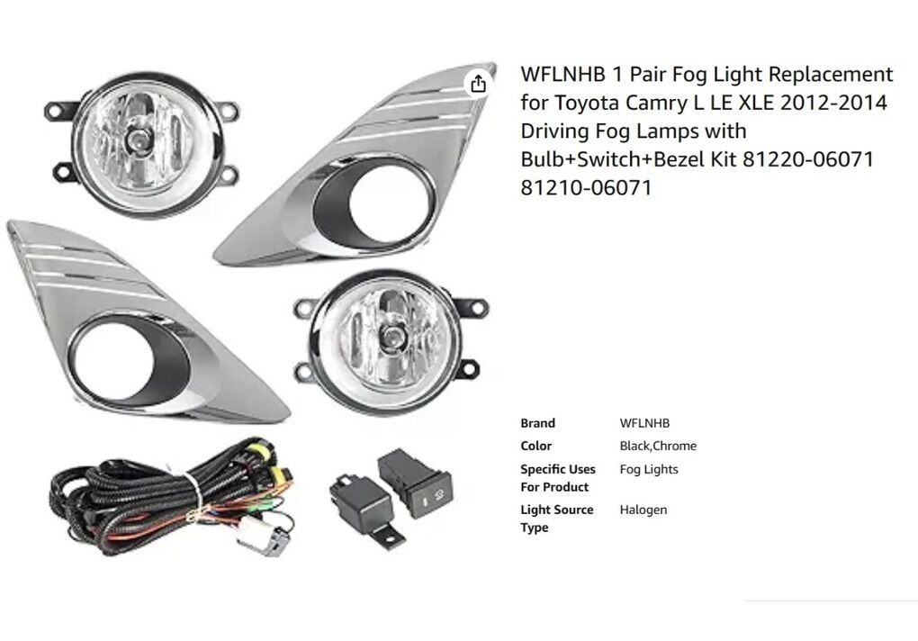 2012-2014 Toyota Camry Fog Light Replacement | Auto Accessories | KSL ...