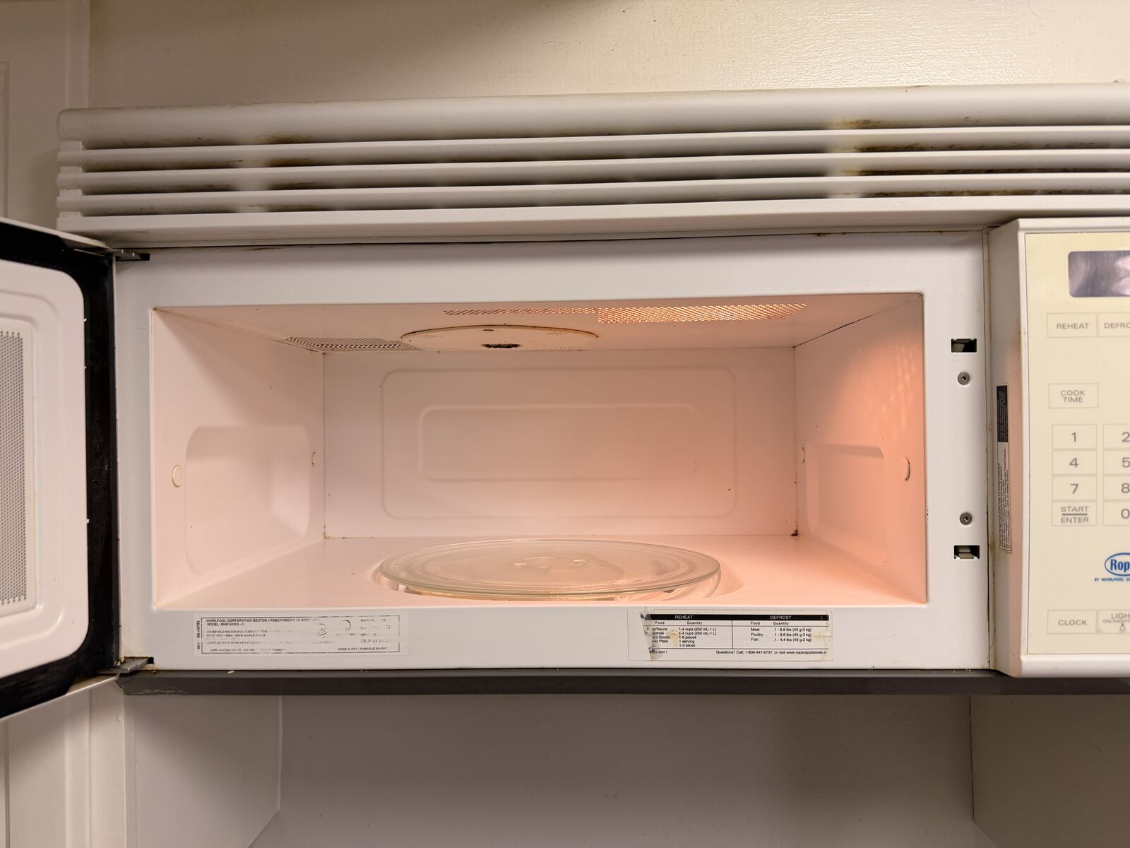 Roper by Whirlpool Over-the-Range Microwave - (open to drop-off ...