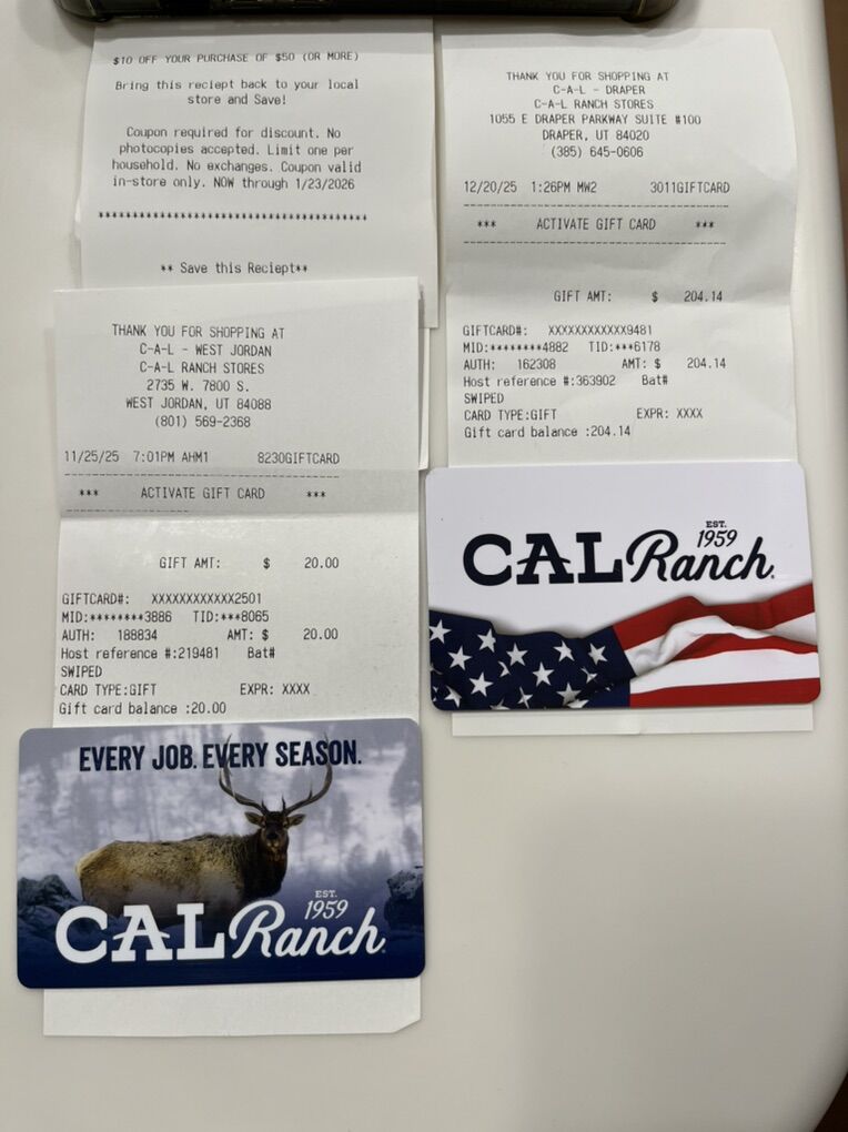 CAL Ranch Gift Card- $224 | Livestock Equipment and Supply | KSL ...