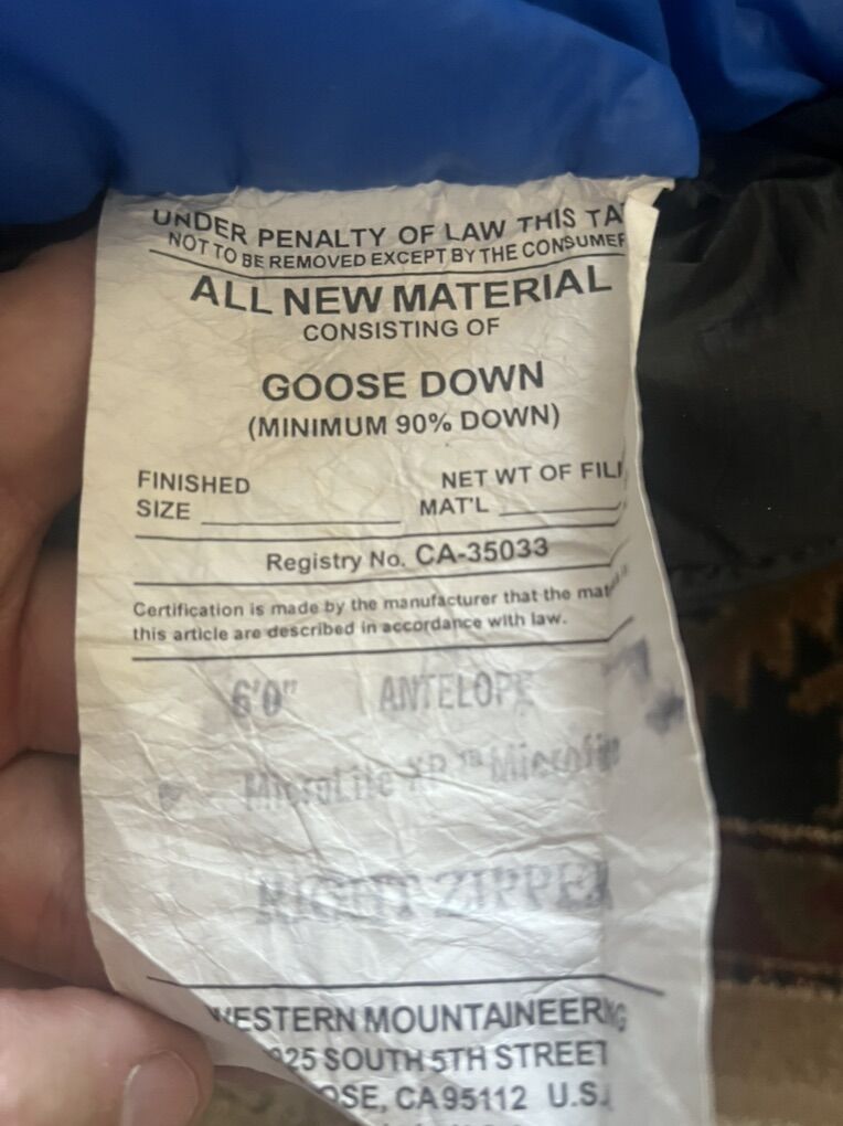 Western mountaineering Antelop MF bag | Camping & Outdoors Equipment ...