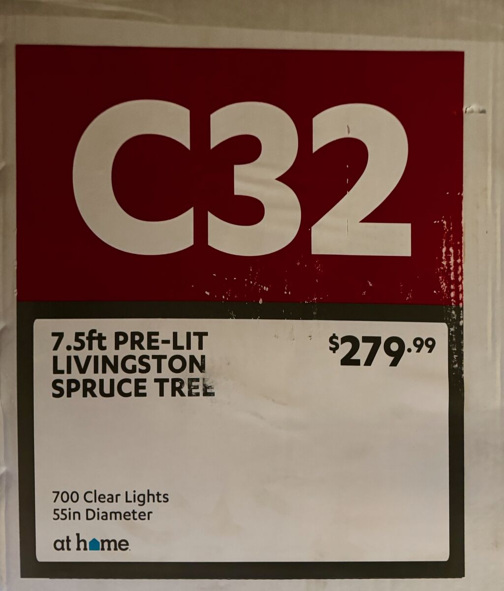 7.5ft Pre-Lit Christmas Tree, Livingston Spruce | $50 | Seasonal ...