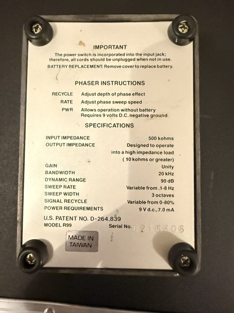 Vintage Ross Phaser | Amps and Effects | KSL Classifieds