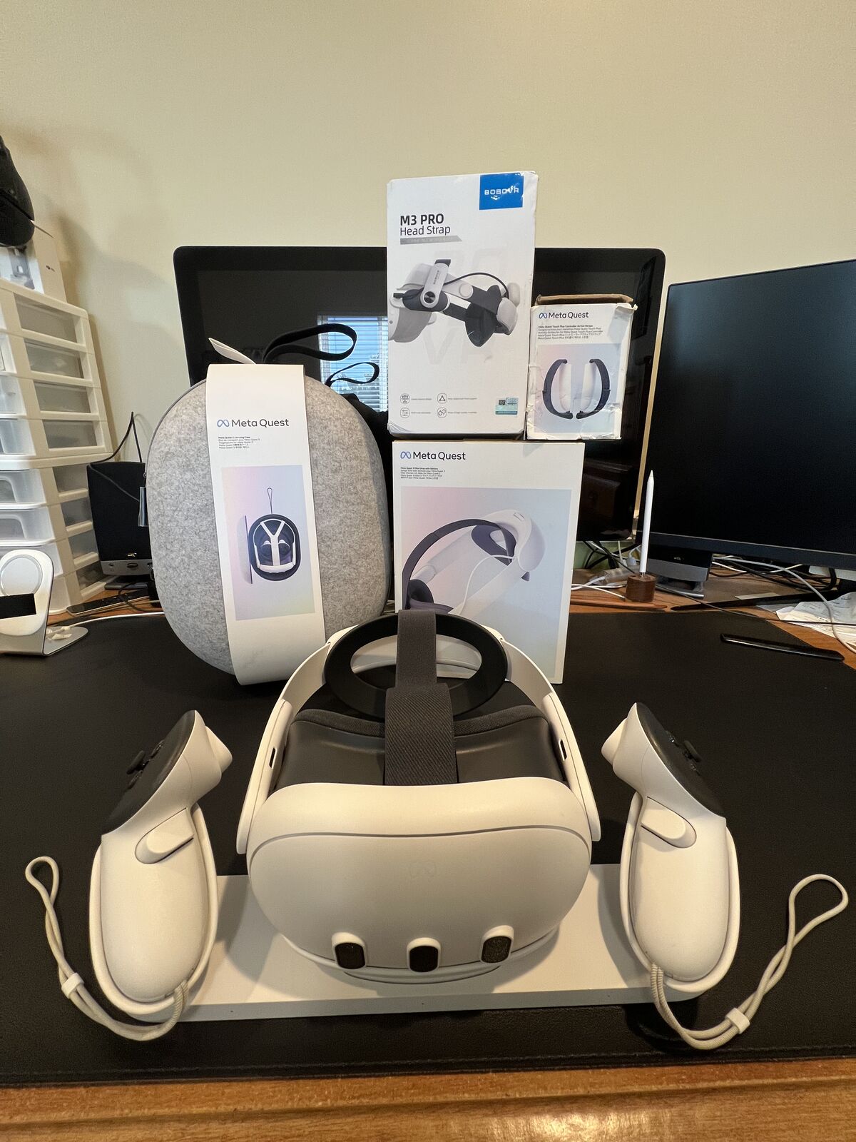 Meta Quest 3, 3S, 2 VR Headsets, Accessories, Comfort/Battery Straps ...