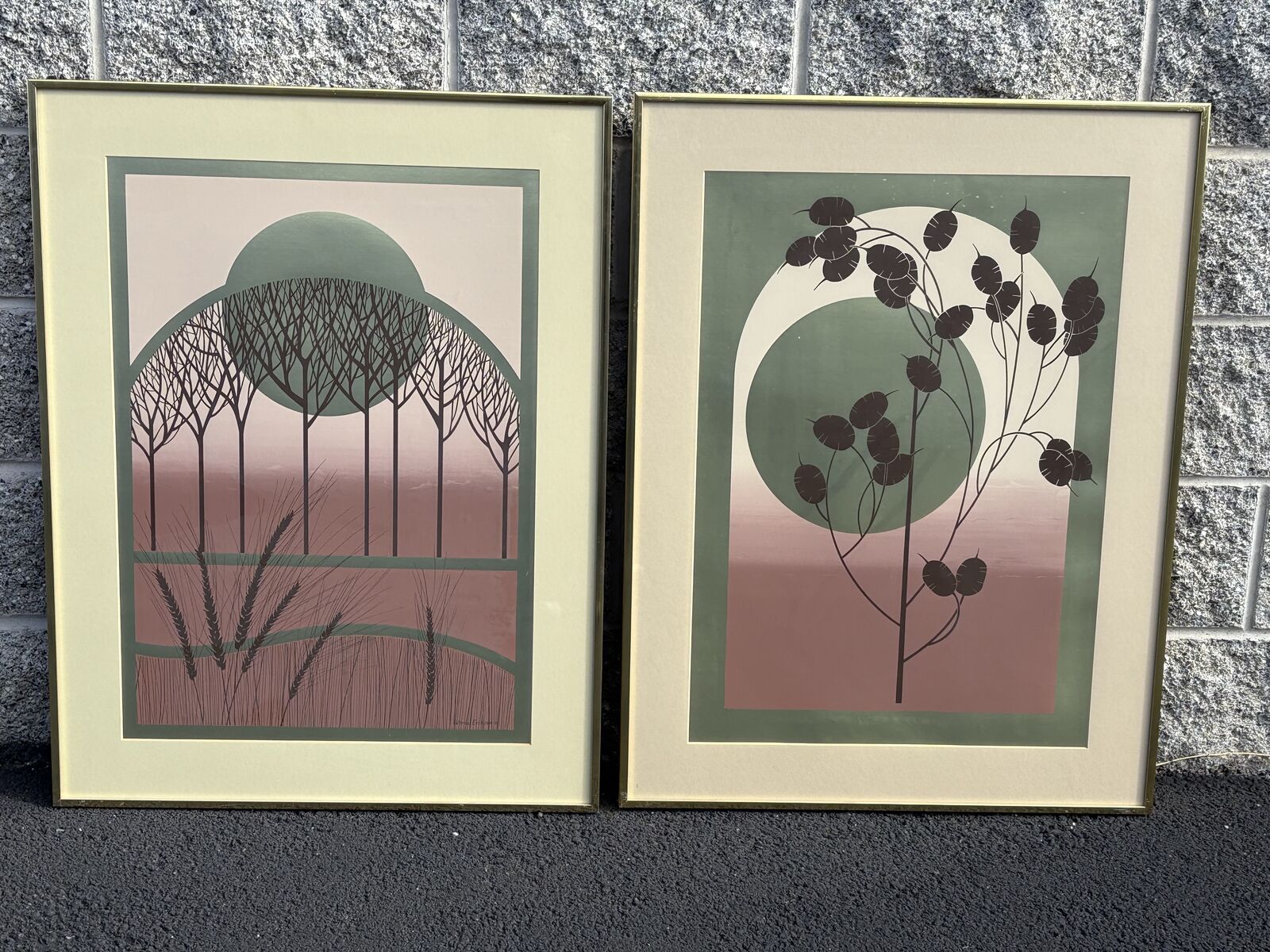 Stunning, large, vintage framed prints mid century modern, art deco ...