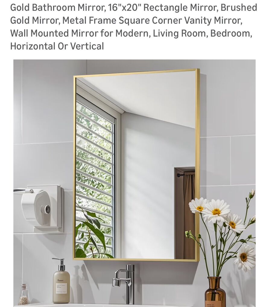 Gold Bathroom Mirror, 16x20 Rectangle Mirror, | Mirrors | KSL Classifieds