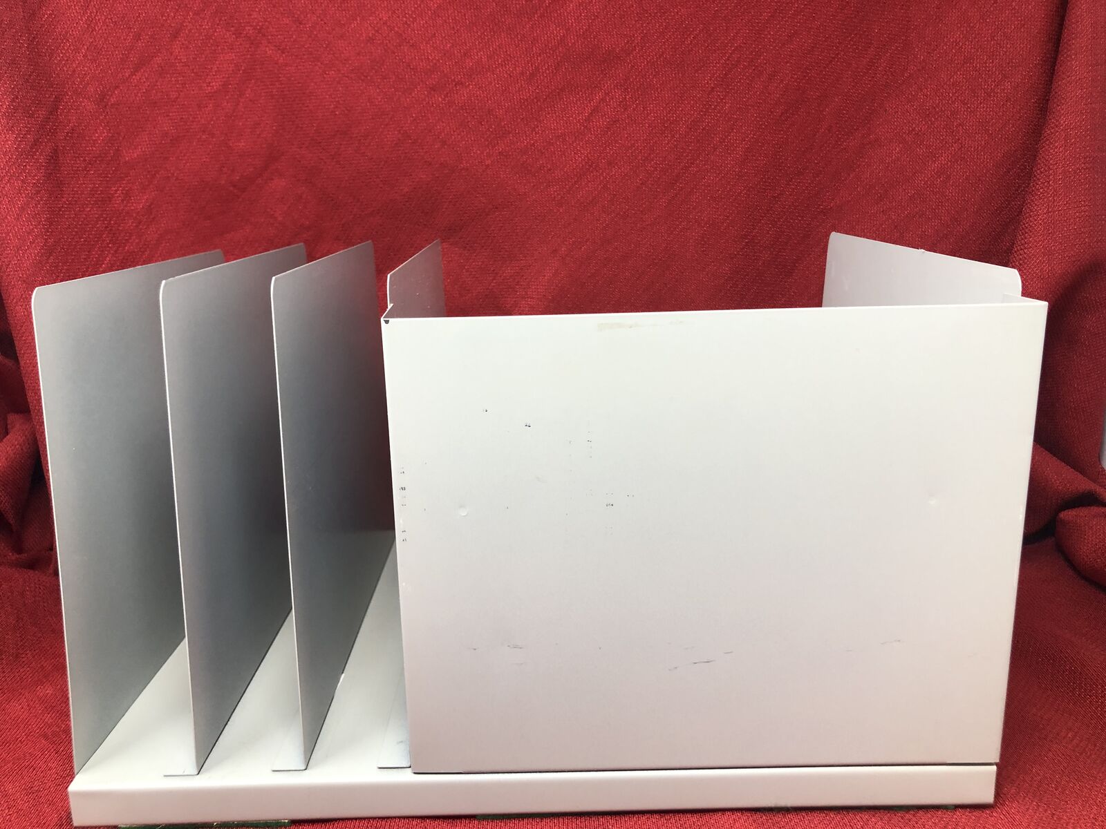 Vintage Gray Metal Desk Organizer | File Sorter & Letter Tray Combo ...