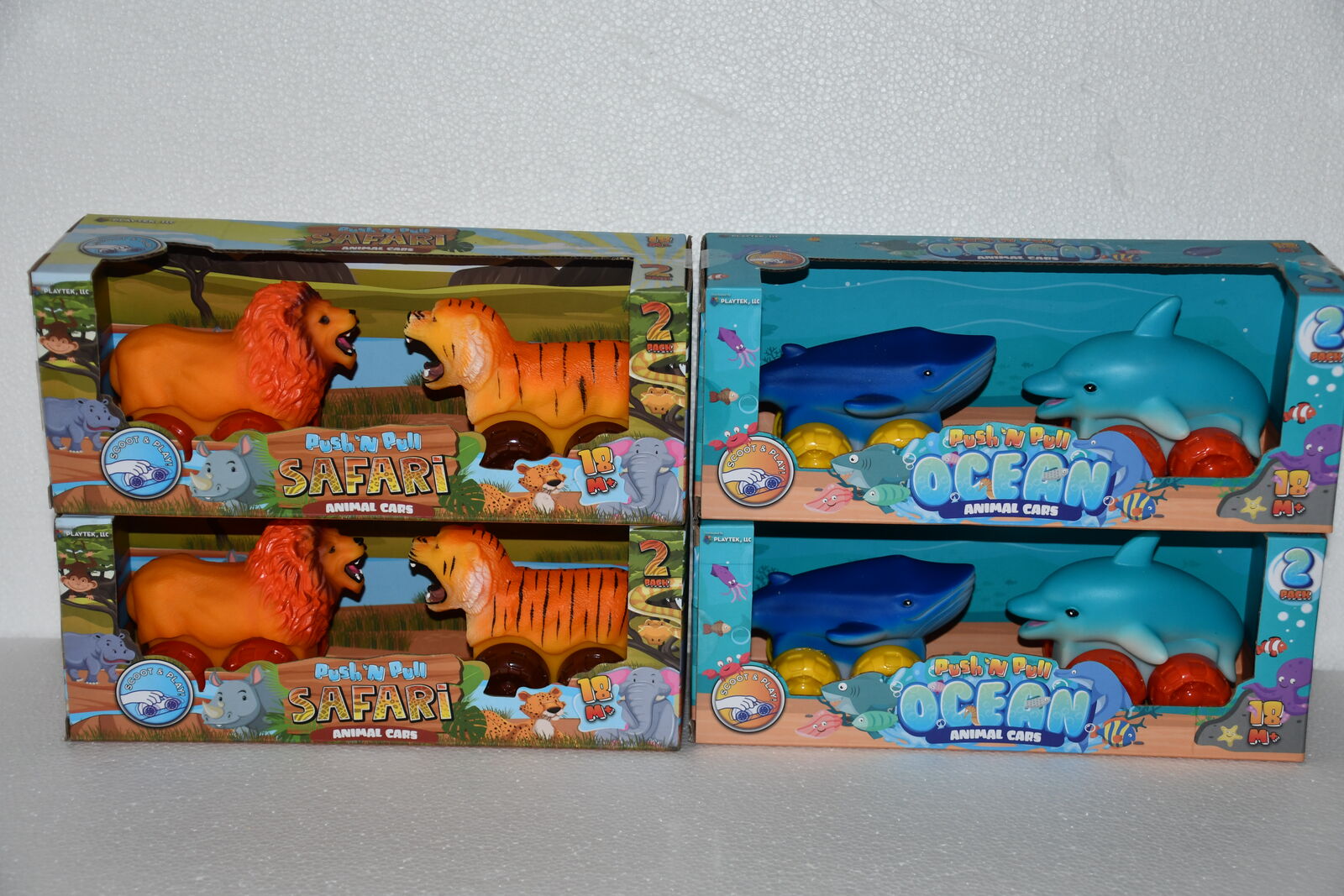 4 NIB "SAFARI & OCEAN" PUSH N PULL ANIMALS… | Toys | ksl.com