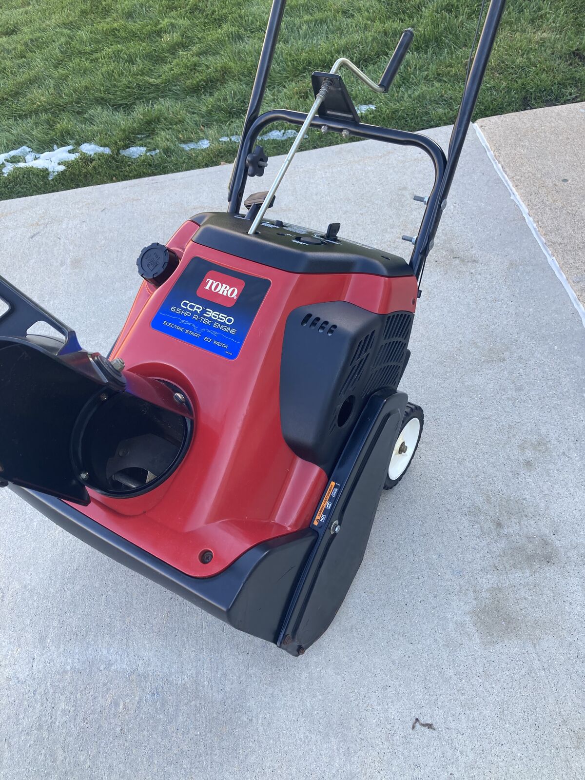 Toro 3650 SNOW BLOWER CCR 141 CC R-Tek Engine 20 inch width~ Electric ...