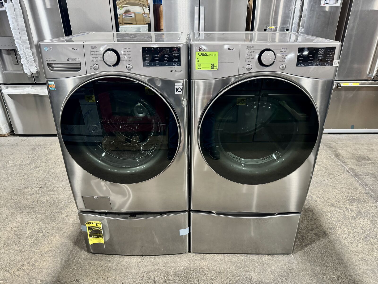 LG FRONT LOAD WASHER & DRYER WITH WASHING SIDEKICK PEDESTAL | Washers ...
