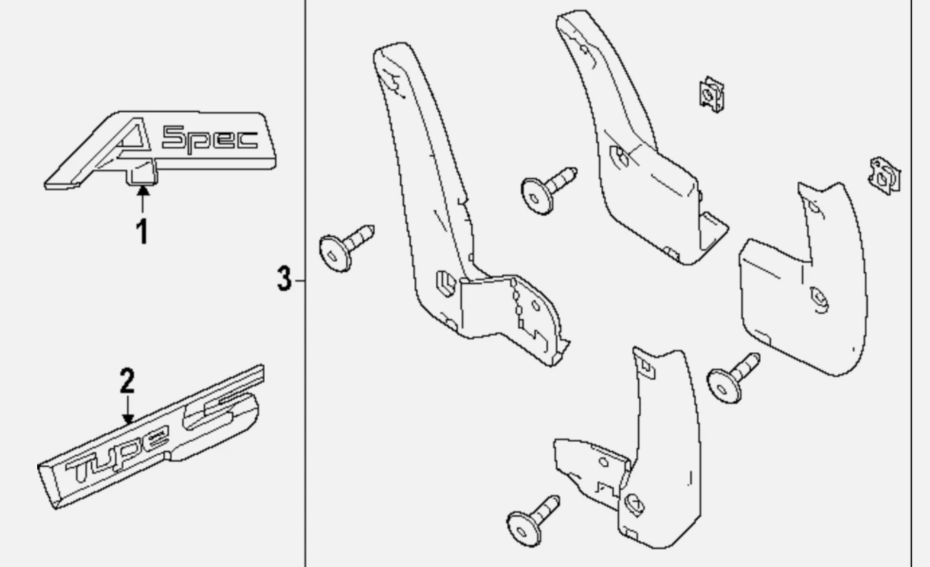 Genuine Acura 2023-2025 Integra Splash Guard Set Apex Blue Pearl 08P00 ...
