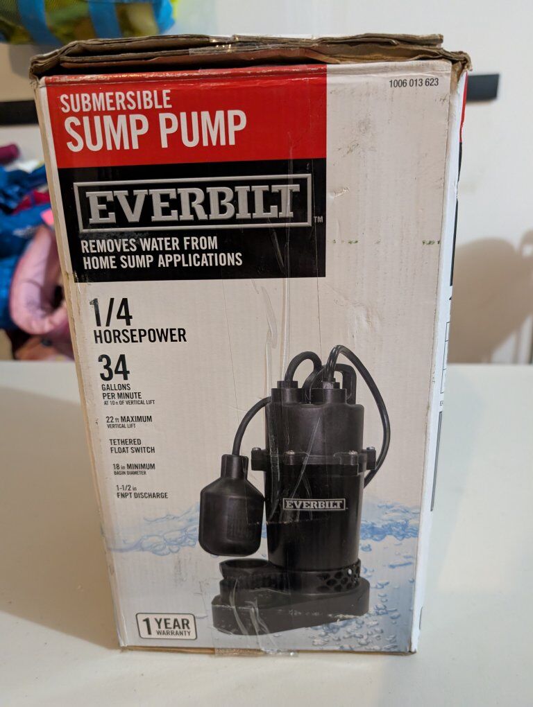 1/4 HP Everbult Submersible Sump Pump | Plumbing | KSL Classifieds