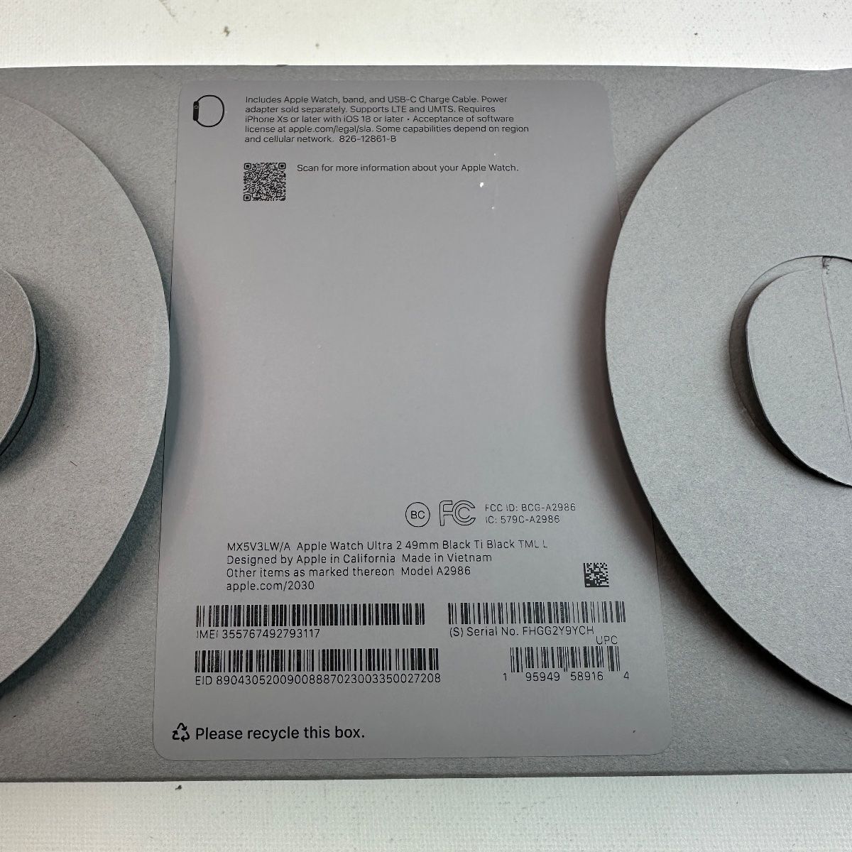 Apple Watch Ultra 2 (49mm, Cellular) Black Titanium Case Milanese Loop ...