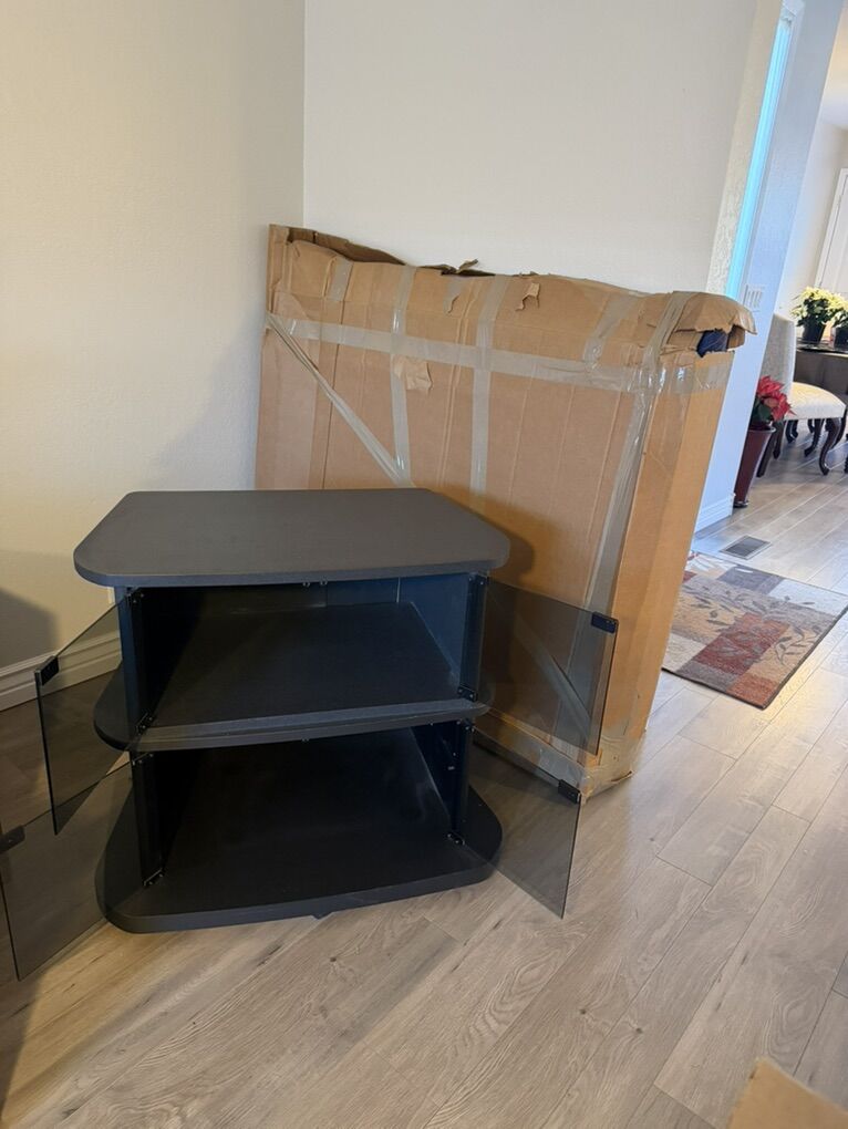 TV / Stereo Stand - 2 Levels With Glass Doorss | Entertainment Centers ...