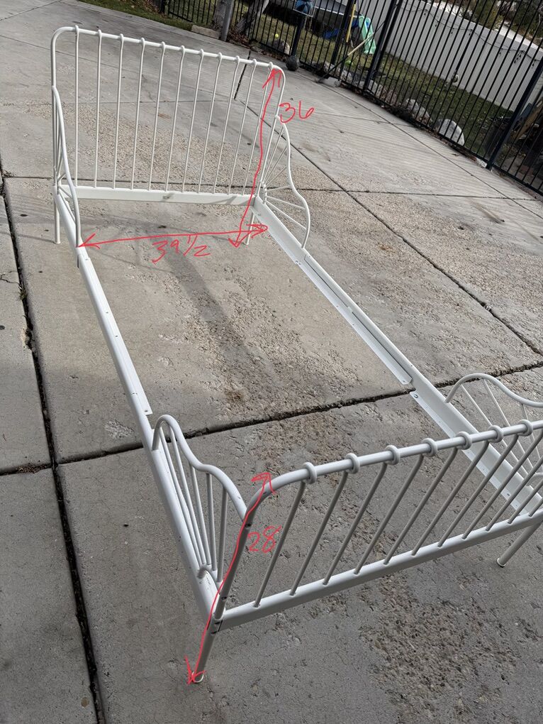 Bed Frame. Twin White Metal | Beds, Bed Frames | KSL Classifieds