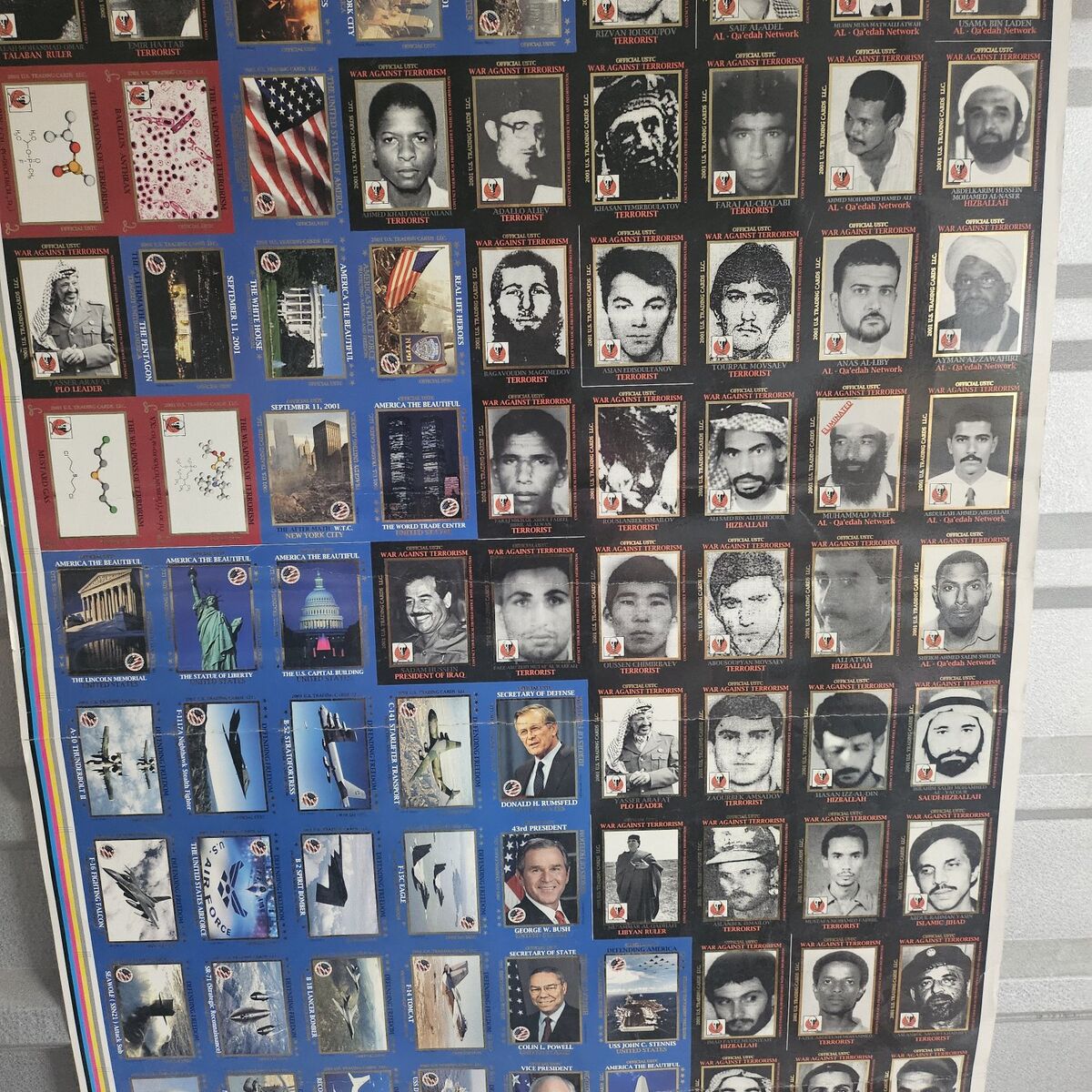 Sheet of Tereorist And Heroe Cards | General | ksl.com