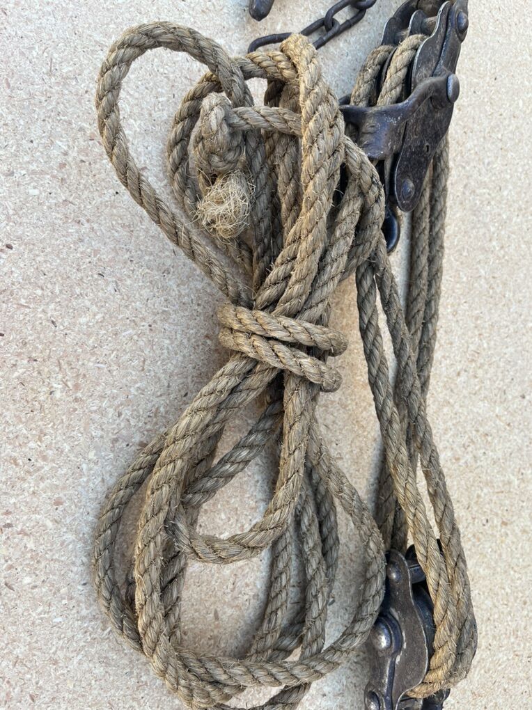 Vintage Barn Pulley Block and Tackle with a Fence Stretcher - Great ...