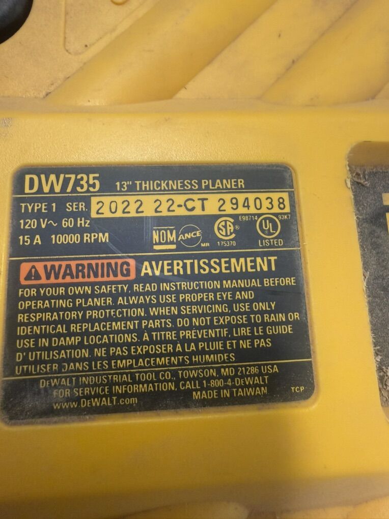 DeWalt 13 Planer | Woodworking Tools | KSL Classifieds