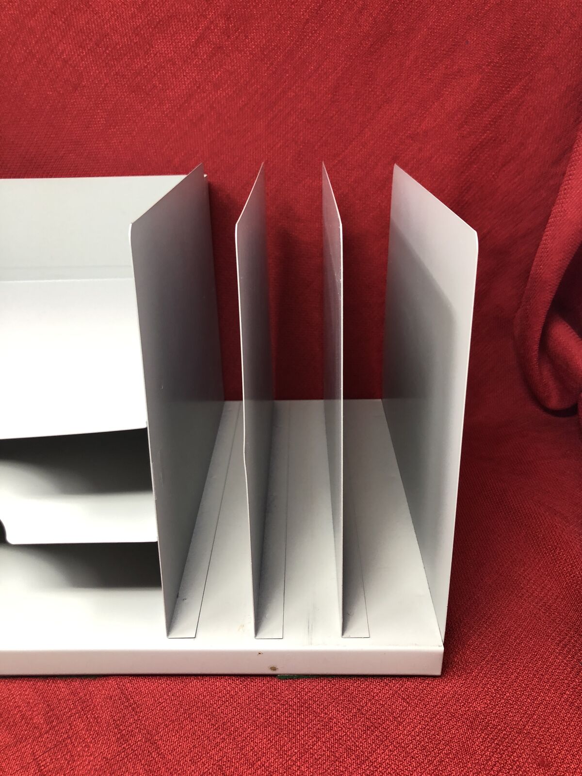 Vintage Gray Metal Desk Organizer | File Sorter & Letter Tray Combo ...