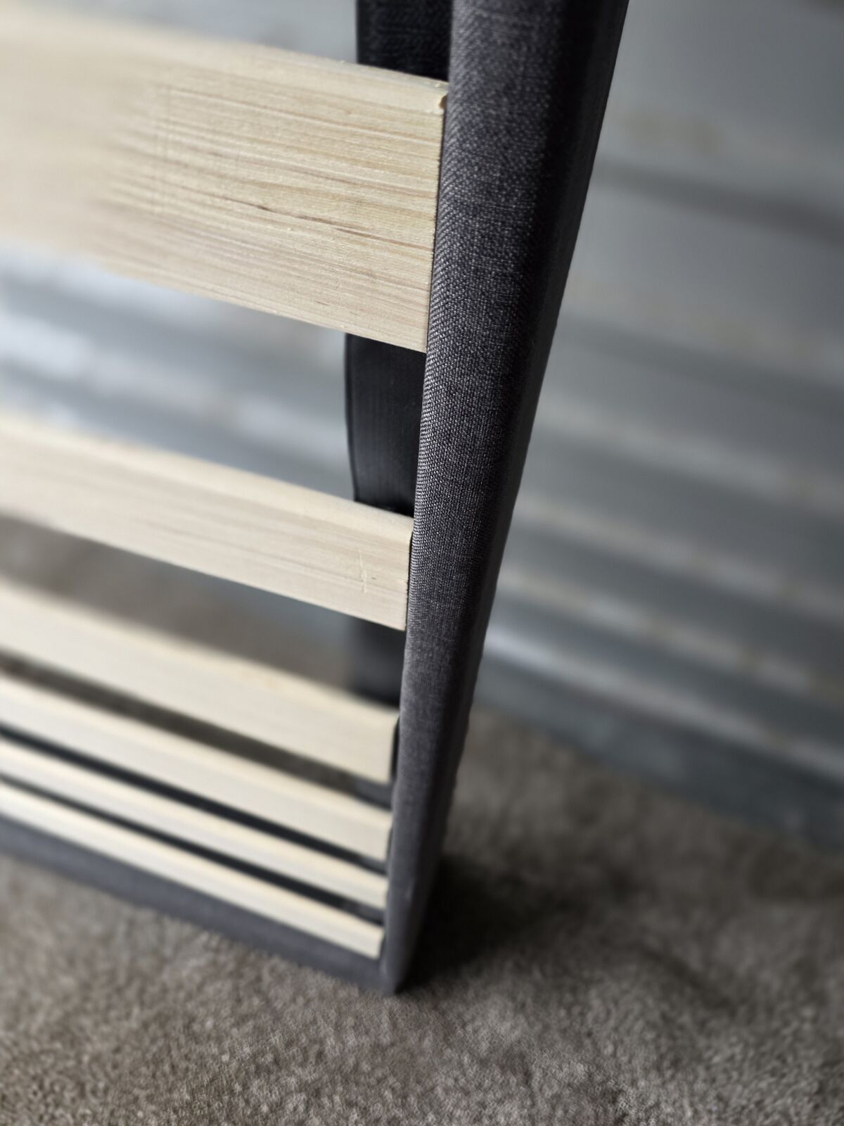 Upholstered Platform Bed Frame (Queen) — Wood Slat Support, No Box ...