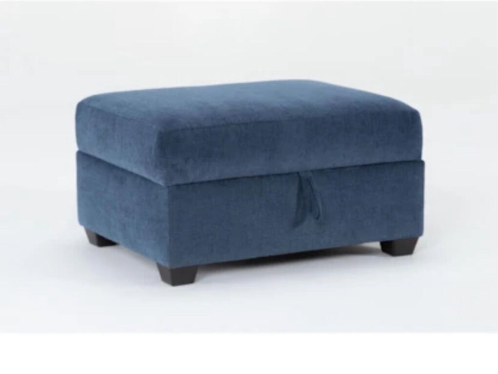 Navy Blue Fabric Square Storage Ottoman NEW | Couches and Loveseats ...