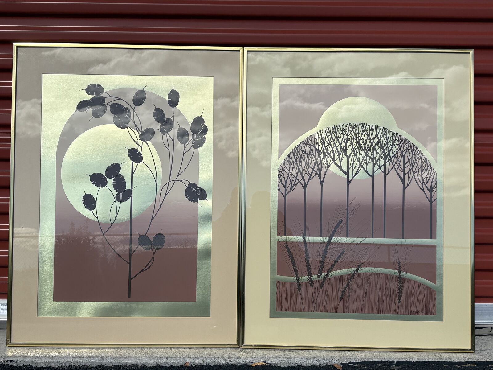 Stunning, large, vintage framed prints mid century modern, art deco ...