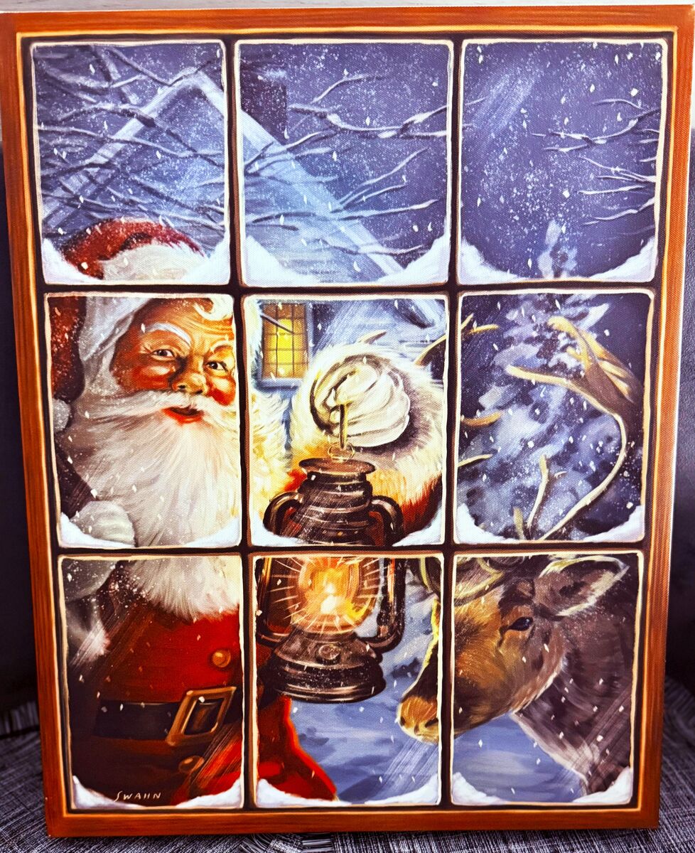 Christmas Canvas Wall Picture of Santa and Reindeer | Seasonal\Holiday ...
