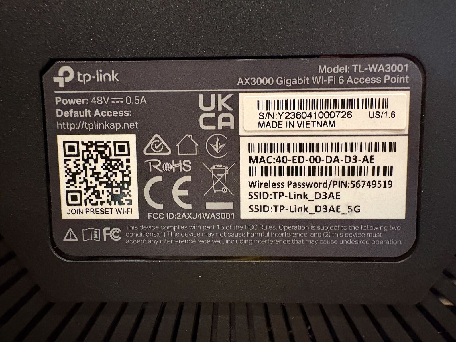 TP-Link AX3000 WiFi 6 Access Point (Excellent Condition) | Desktop ...