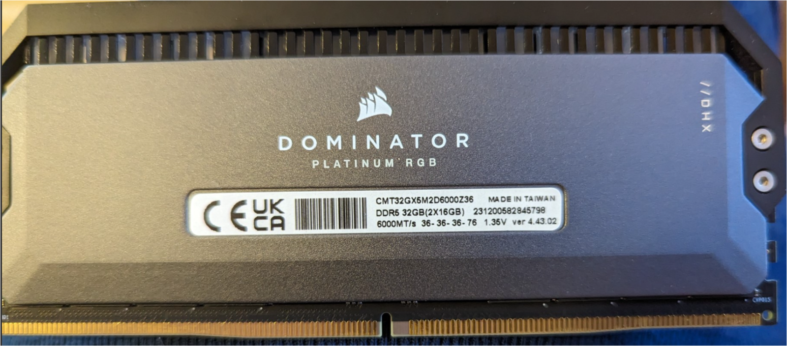 Corsair Dominator Platinum RGB DDR5 32GB (2x16GB) Kit - 6000MHz CL36 ...