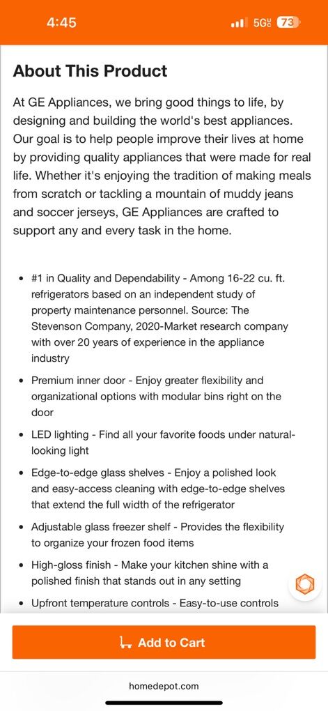 New GE White Refrigerator 19.2 Cu Ft Garage ready | Refrigerators ...