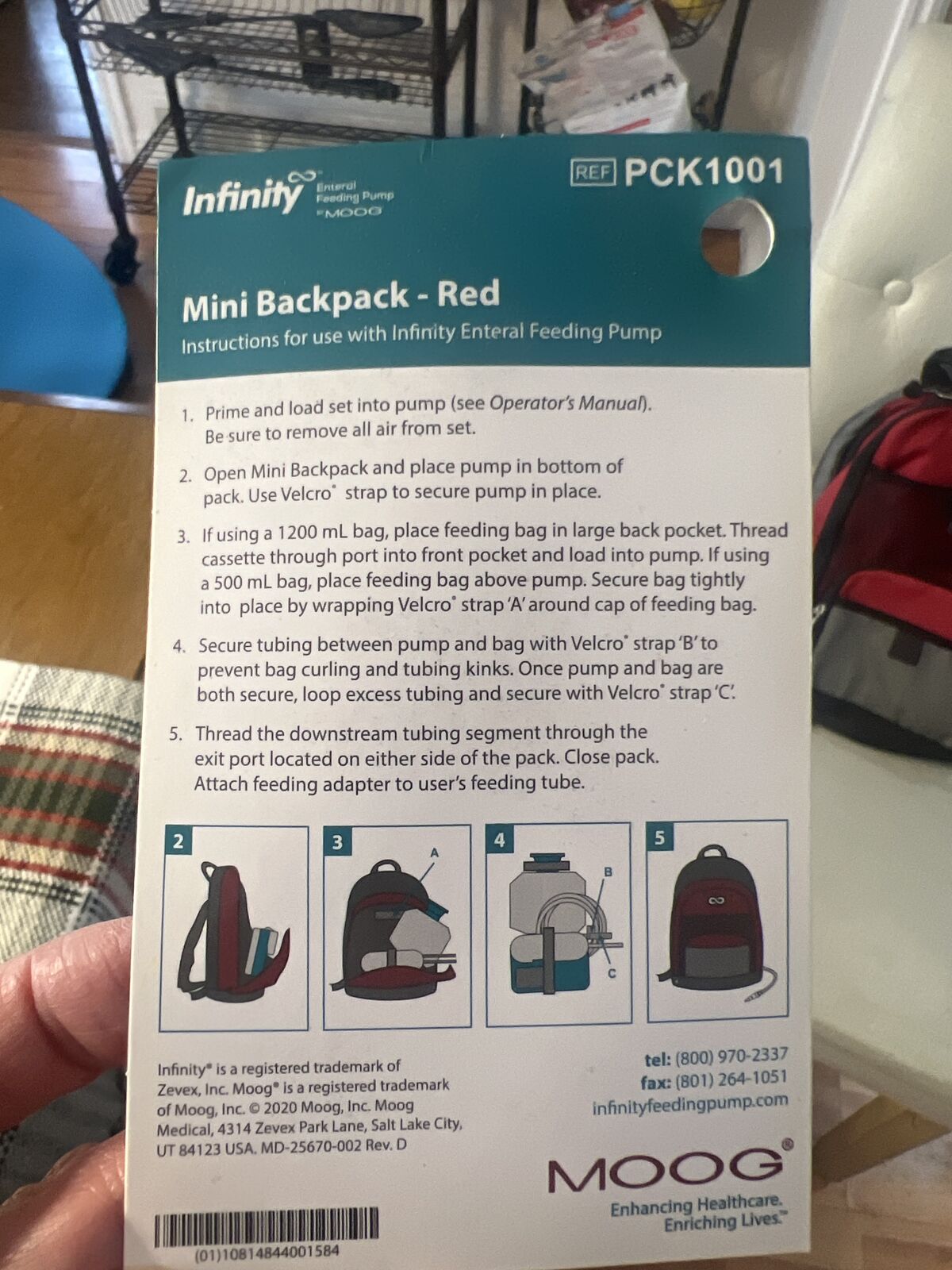 Infinity Enteral Feeding Pump Mini Backpack – Red (Moog) | Medical ...