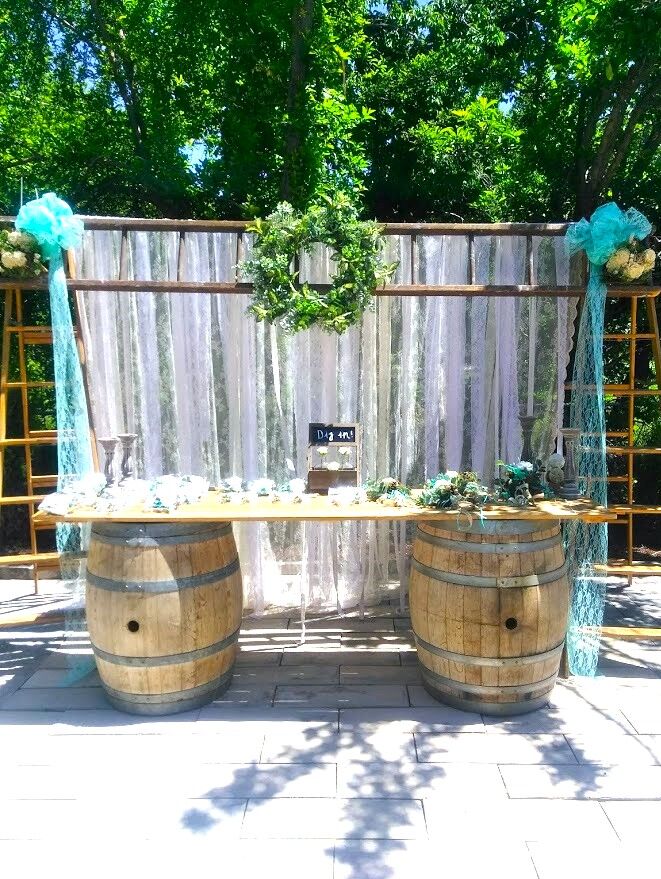 Barrels Whiskey Wine for rent Barrel table Tops Included | Wedding ...