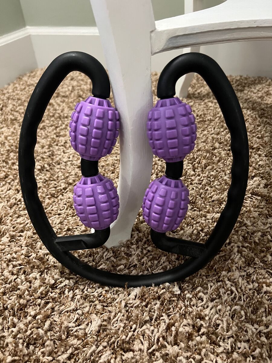 Handheld Muscle Roller Massage Tool – 4 Textured Rollers – Deep Tissue ...