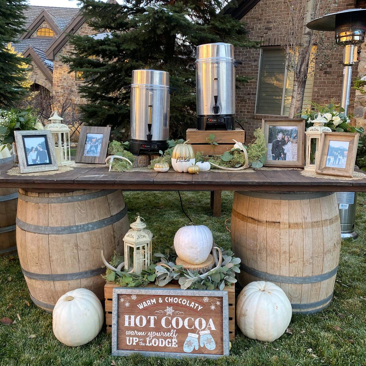 Barrels Whiskey Wine for rent Barrel table Tops Included | Wedding ...