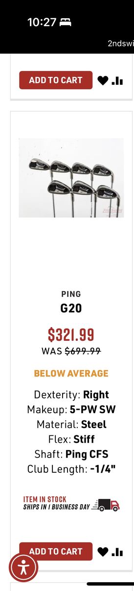 Ping G20 Black Dot Irons 4-PW – Stiff – Midsize Grips – Excellent ...