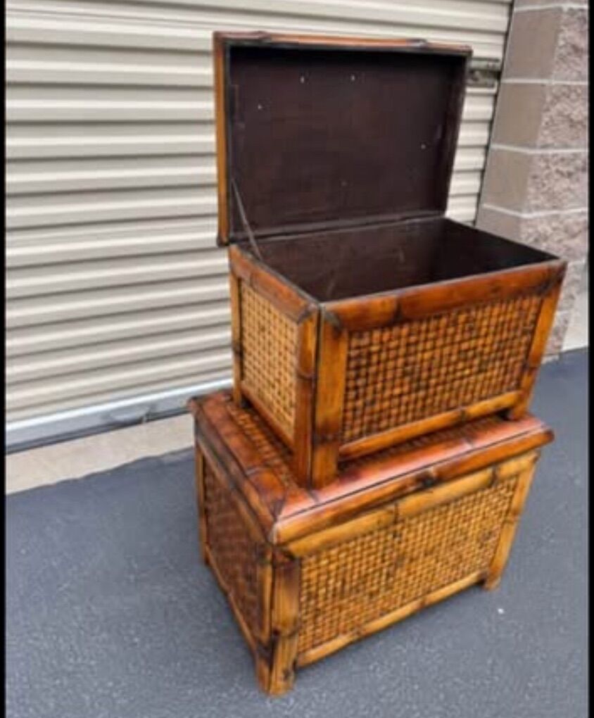 2 crafted bamboo chest storage trunk | Dressers | KSL Classifieds