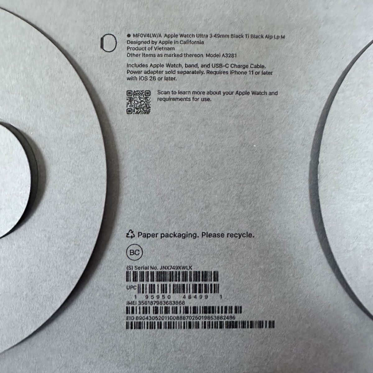 Apple Watch Ultra 3 (GPS + LTE) 49MM Black Titanium Case Black Alpine ...