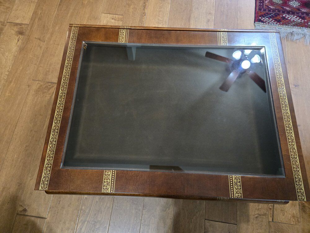 Unique Wooden Coffee Table, Stack of Books with Beveled Glass Top ...
