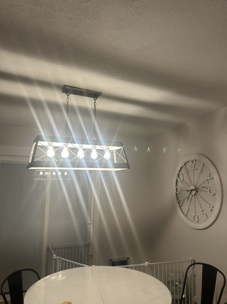 Rustic metal white/metal farmhouse chandelier. | Light and Electrical ...