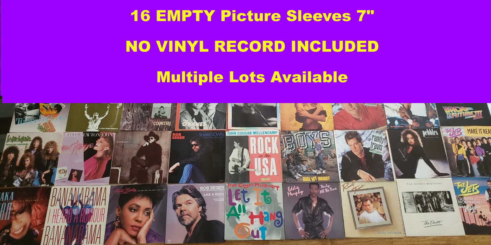 Lot of 16 EMPTY Picture Sleeve 45RPM 7" NO VINYL RECORD Art Craft ...