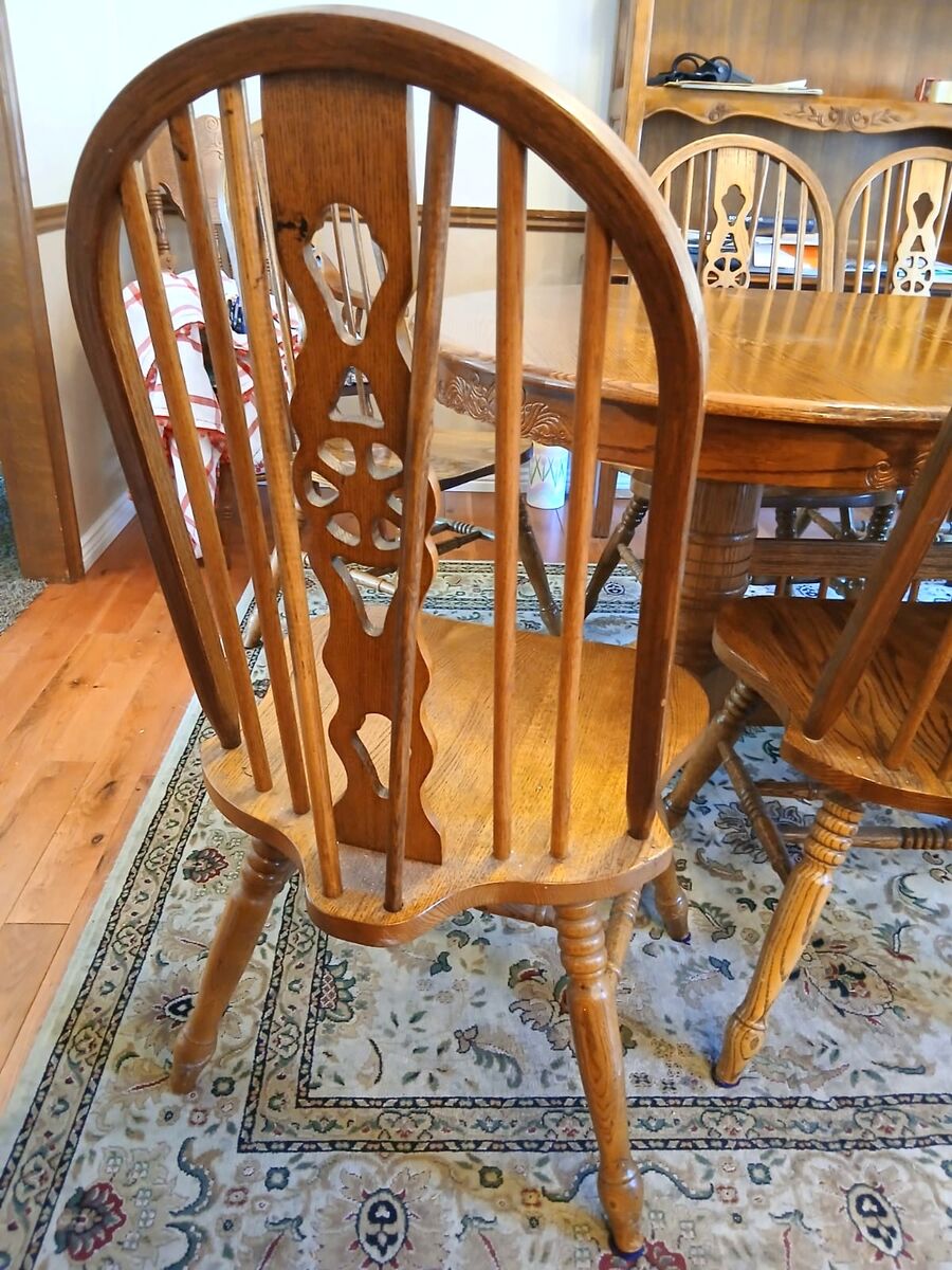 Solid Oak Dining Set – Oval Table + 7 Chairs | Coffee Tables and End ...