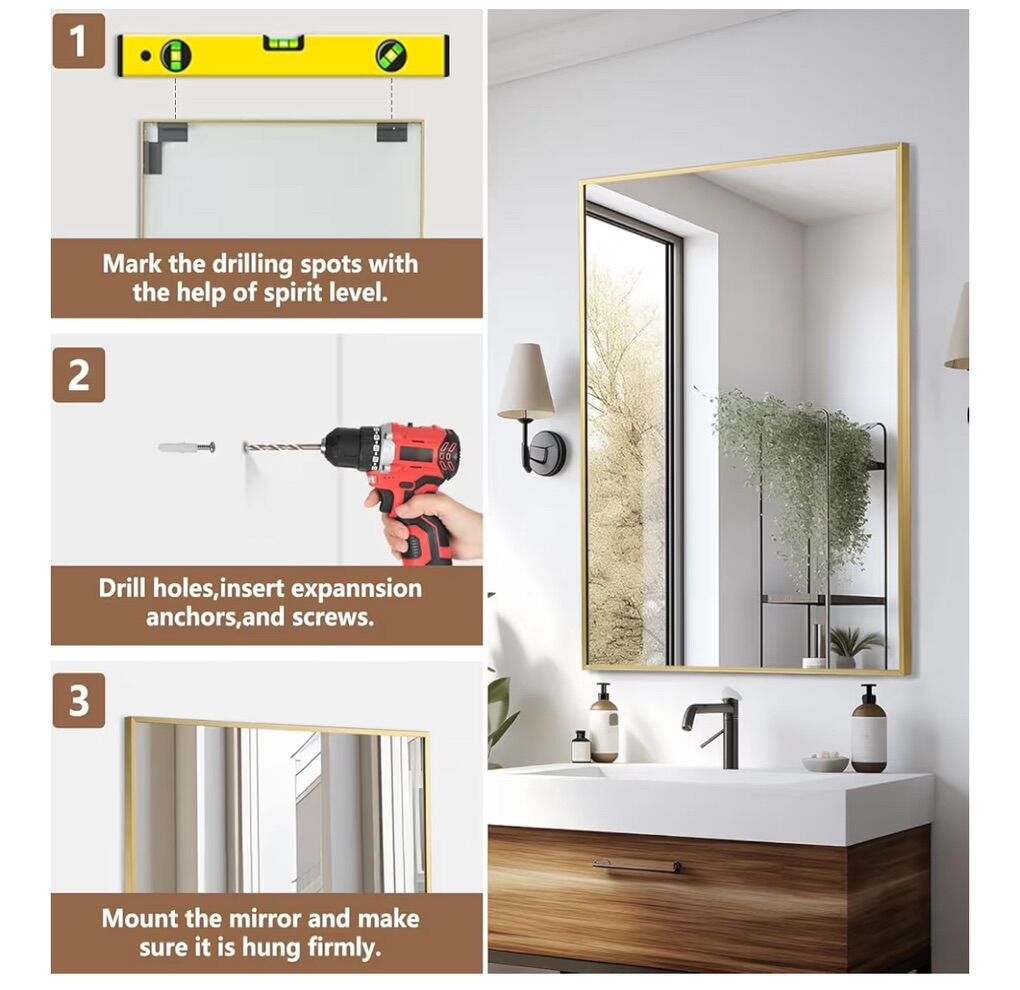 Gold Bathroom Mirror, 16x20 Rectangle Mirror, | Mirrors | KSL Classifieds