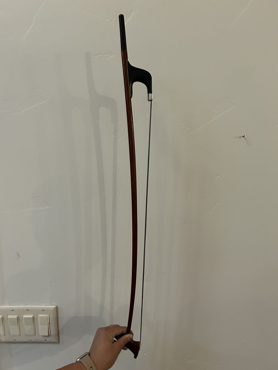 German-style Bass Bow, Christian Suess, Viennese Frog, German Silver ...