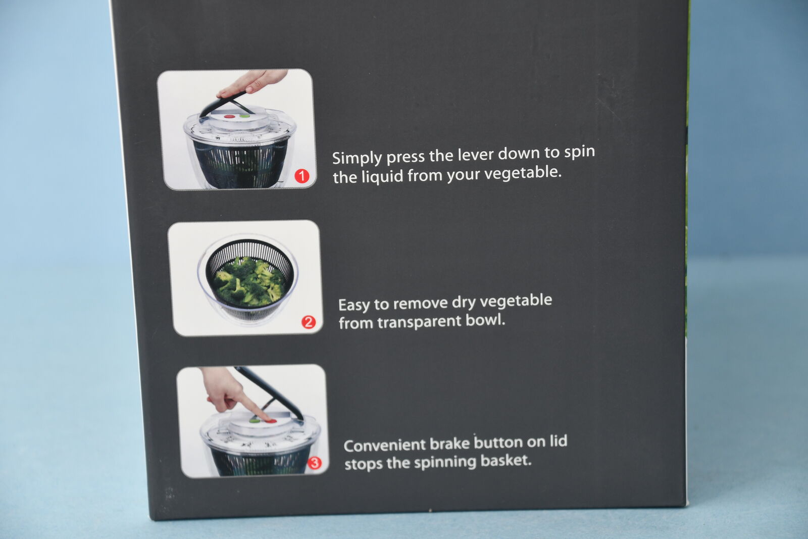 NIB "SALAD SPINNER" ~ FRUITS & VEGETABLES ~ NON SKID BASE ~ HANDLE ...