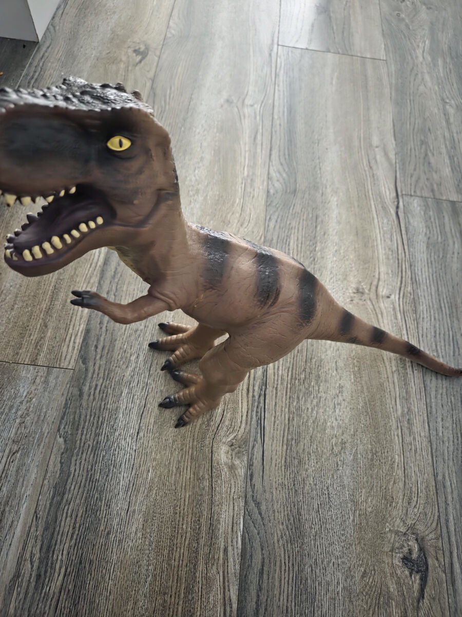 Tyrannosaurus REX 13 inches H x 20Inches L This is a Rubber Dinosaur ...
